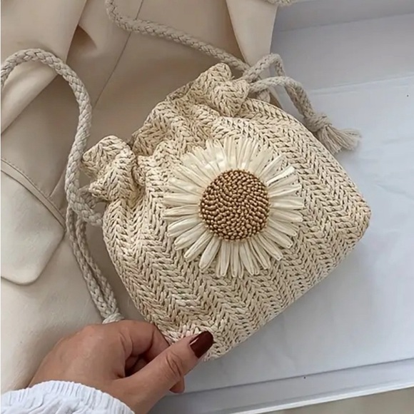 Bags | Flower Straw Woven Mini Summer Crossbody Bag Vanillacram Colored ...